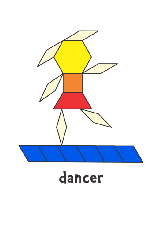 Color Dancer Pattern Block Template printable pdf download