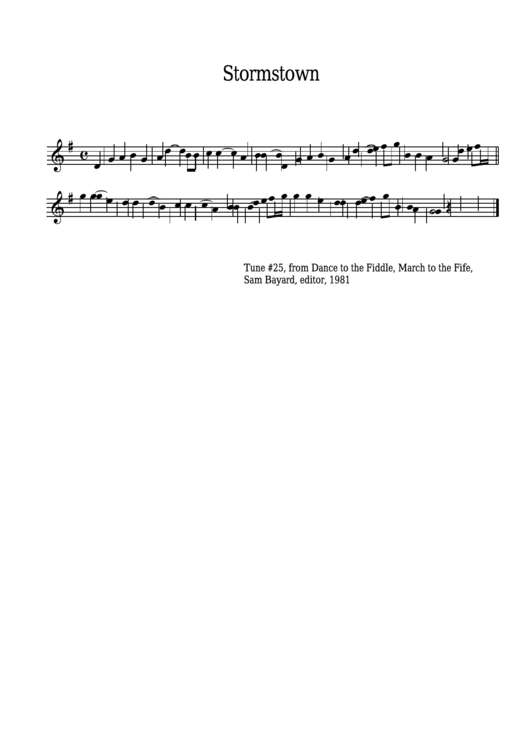 Stormstown Sheet Music printable pdf download