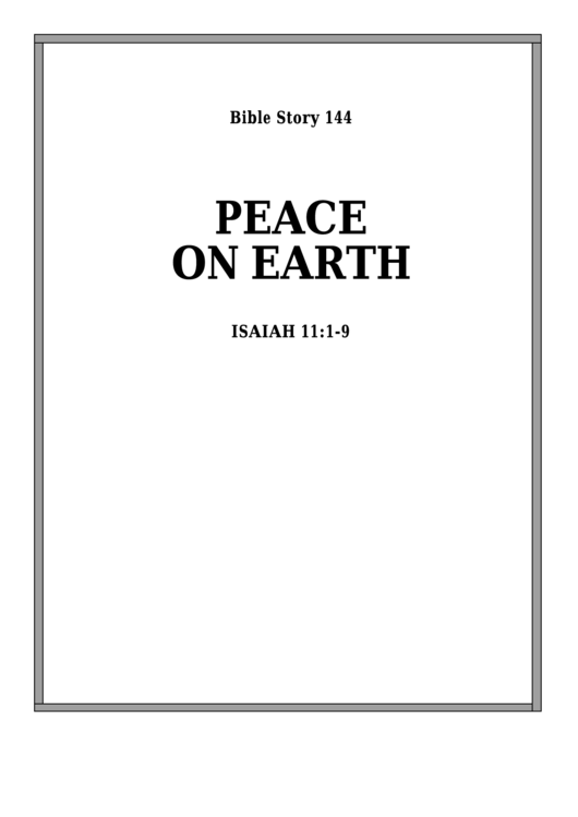 Peace On Earth Bible Activity Sheet Set printable pdf download