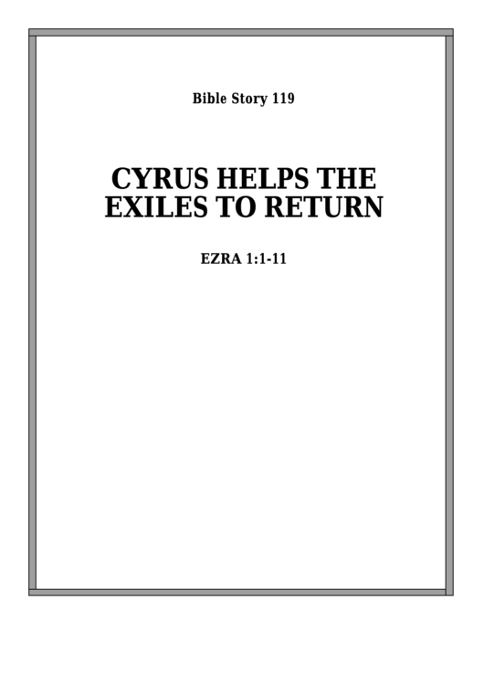Cyrus Helps The Exiles To Return Bible Activity Sheet Set printable pdf ...