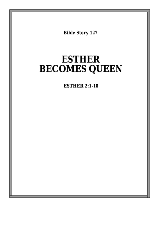 Esther Becomes Queen Bible Activity Sheet Set printable pdf download