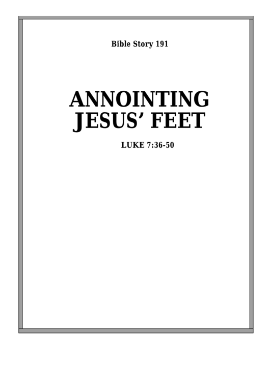 Anointing Jesus' Feet Bible Activity Sheet Set printable pdf download
