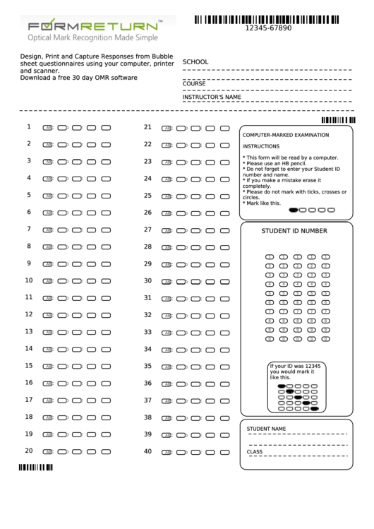 Top 14 Multiple Choice Answer Sheets Free To Download In PDF Format