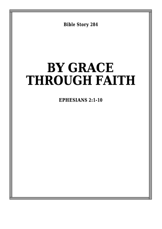By Grace Through Faith Bible Activity Sheets printable pdf download