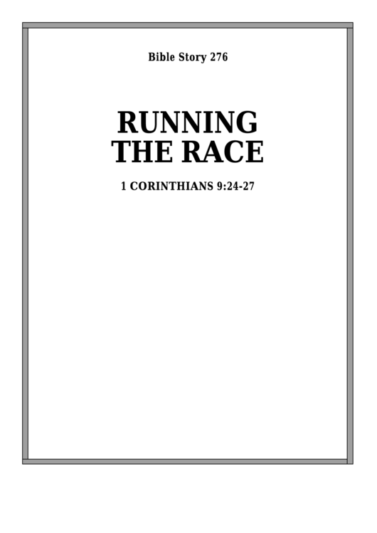 Running The Race Bible Activity Sheets printable pdf download