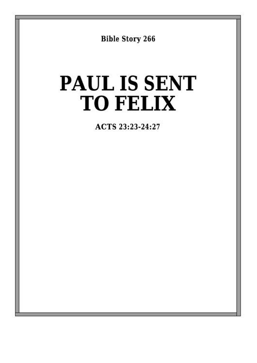 Paul Is Sent To Felix Bible Activity Sheets printable pdf download