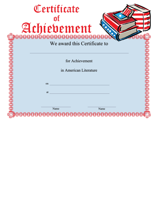 American Literature Achievement printable pdf download