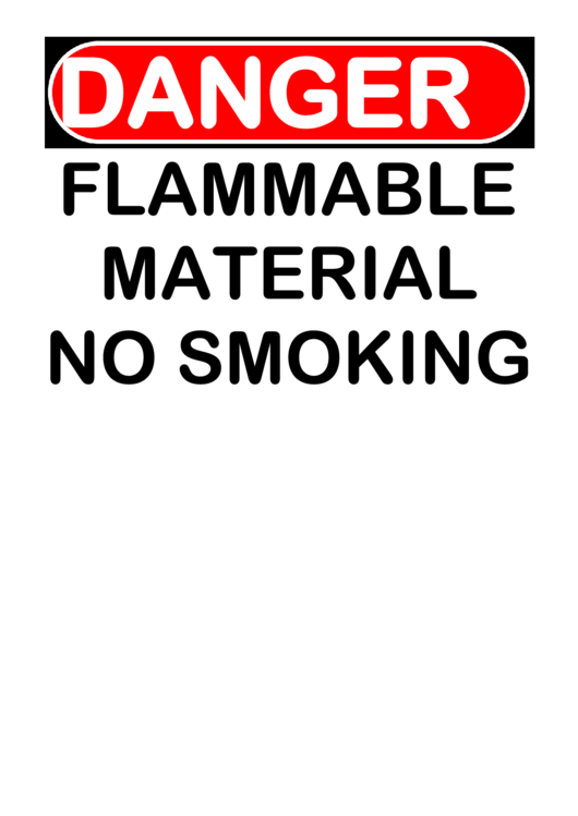Fillable Flammable Material Sign printable pdf download