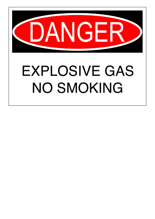Fillable Explosive Gas Sign printable pdf download