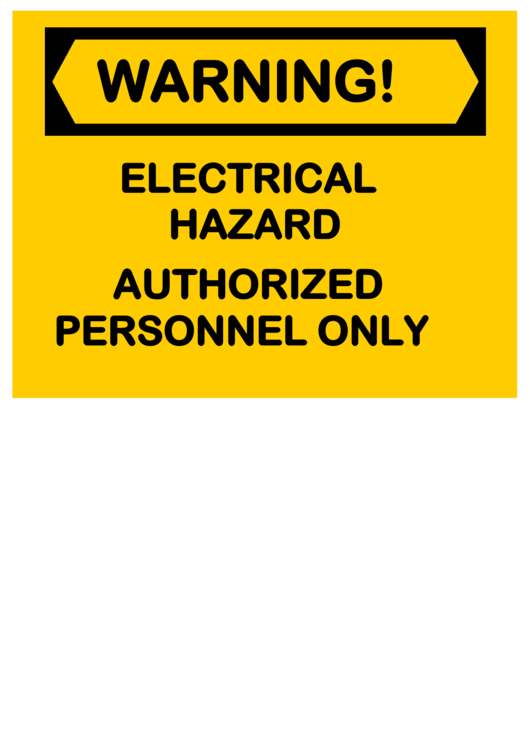 Warning Electrical Hazard printable pdf download