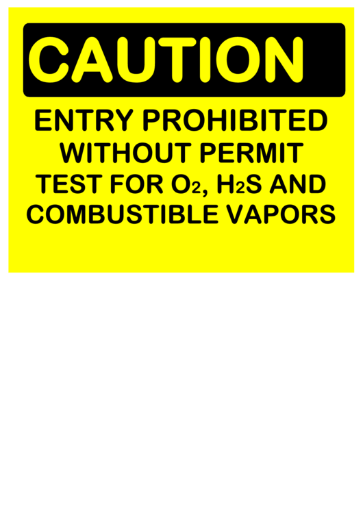 Caution Entry Wo Permit Prohibited printable pdf download