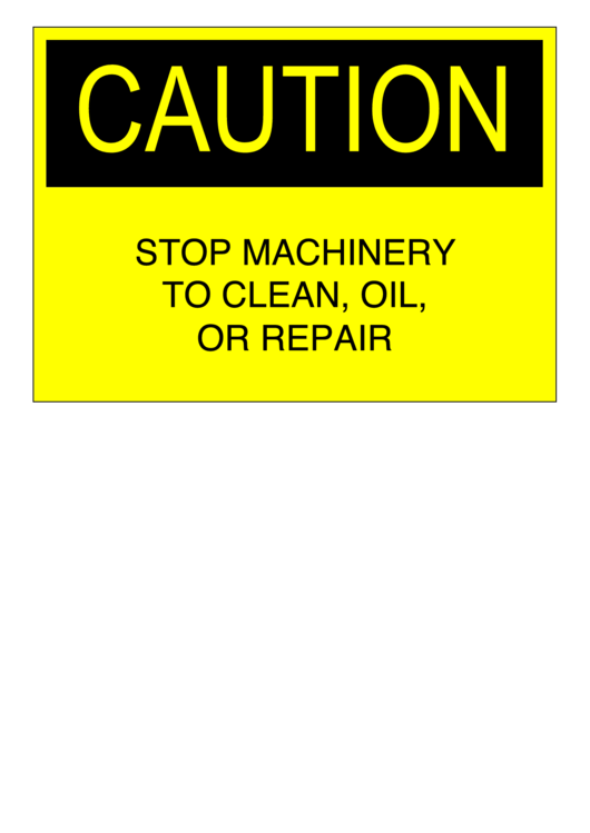 Caution Clean Oil Repair printable pdf download