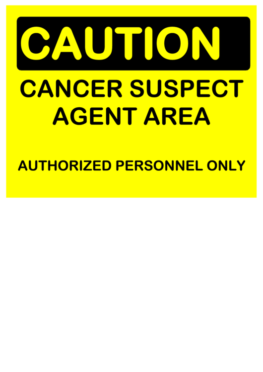 Caution Cancer Suspect Agent printable pdf download