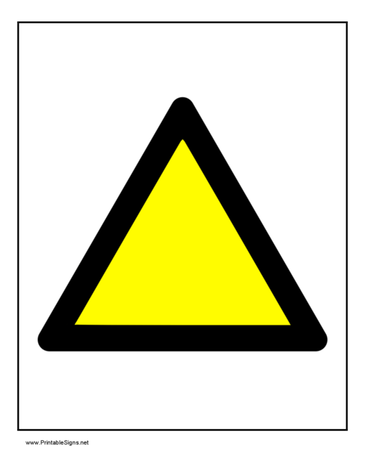 Fillable Caution Triangle printable pdf download