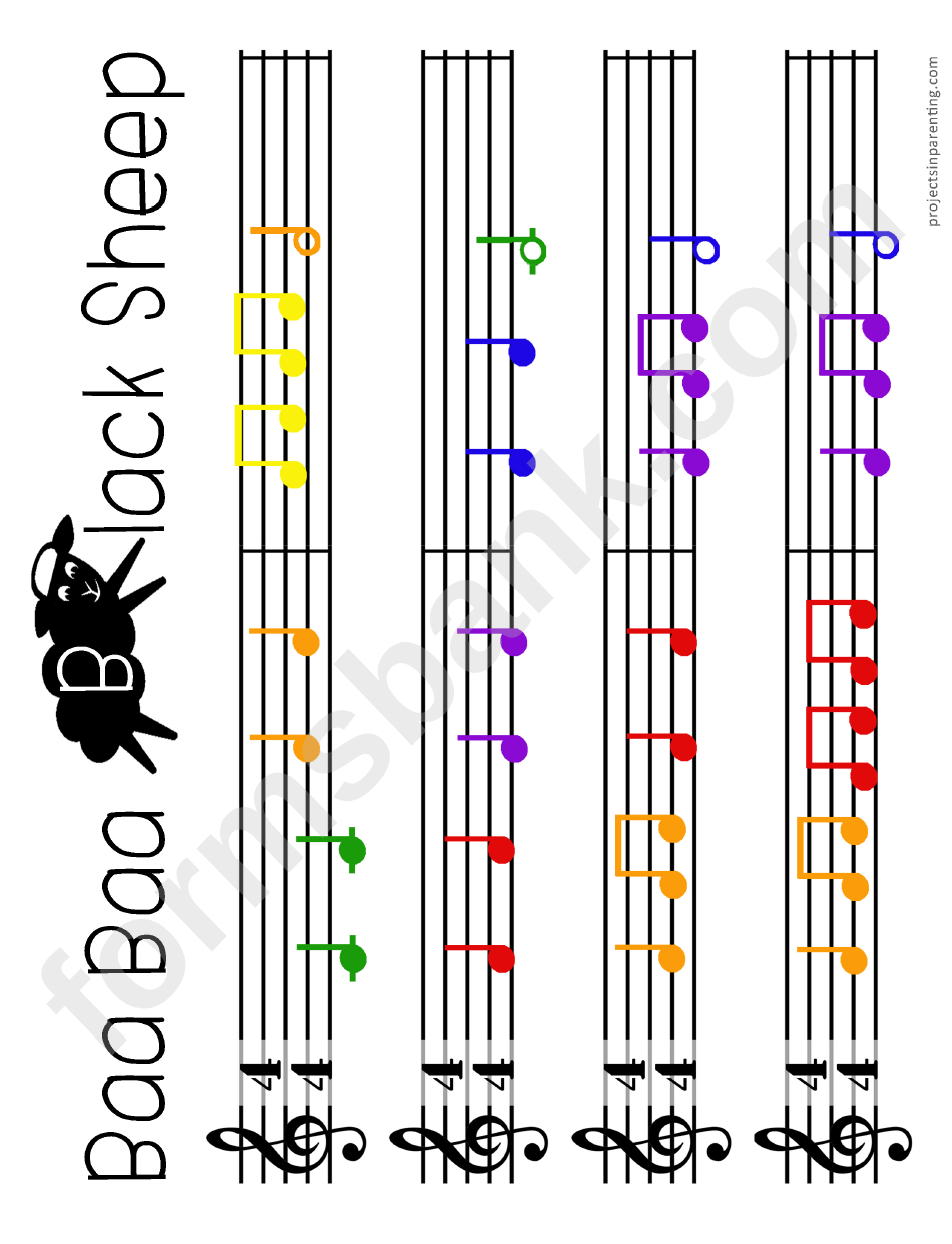 Baa Baa Black Sheep Sheet Music printable pdf download