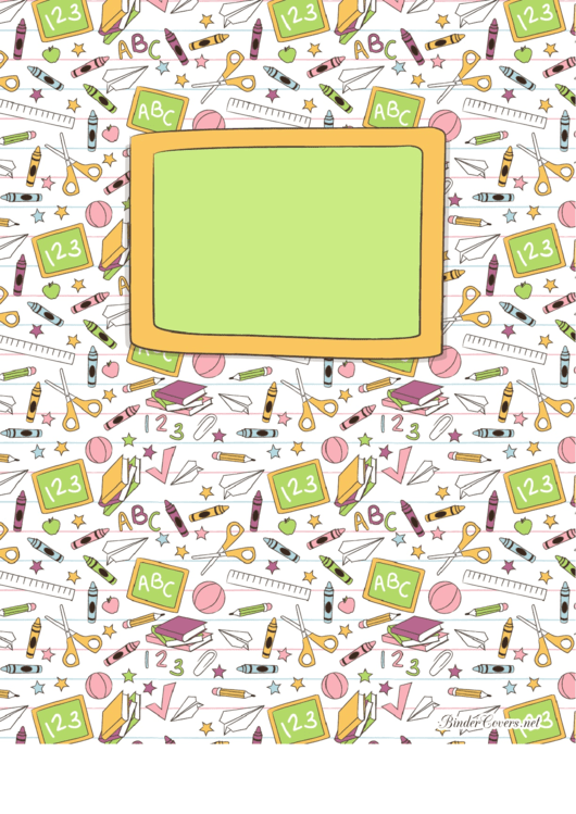 School Binder Cover Template printable pdf download