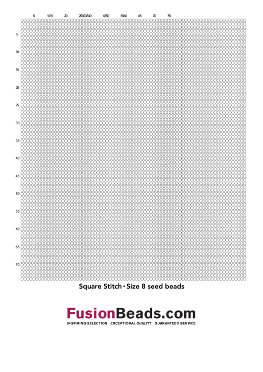 Square Stitch Size 8 Seed Beads Cross Stitch Graph Paper Printable Pdf 