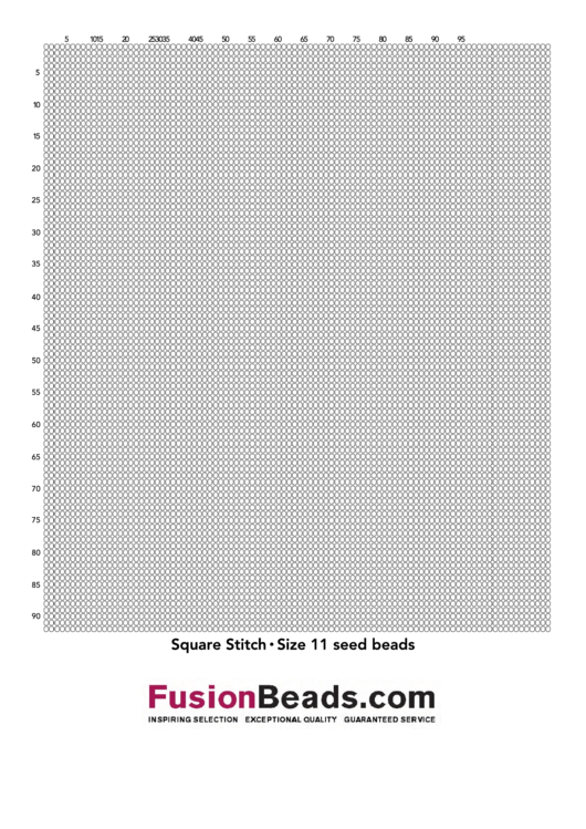 Square Stitch Size 11 Seed Beads Cross Stitch Graph Paper Printable Pdf 