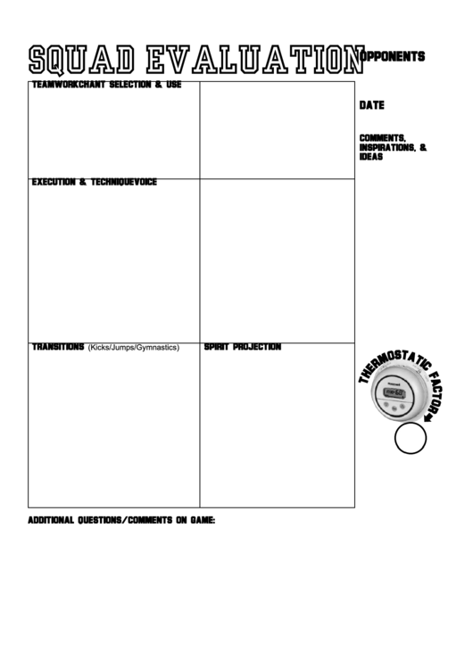 Squad Candidate Evaluation Form printable pdf download