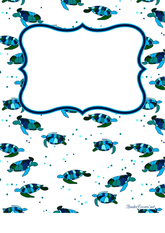 Turtle Binder Cover Template printable pdf download