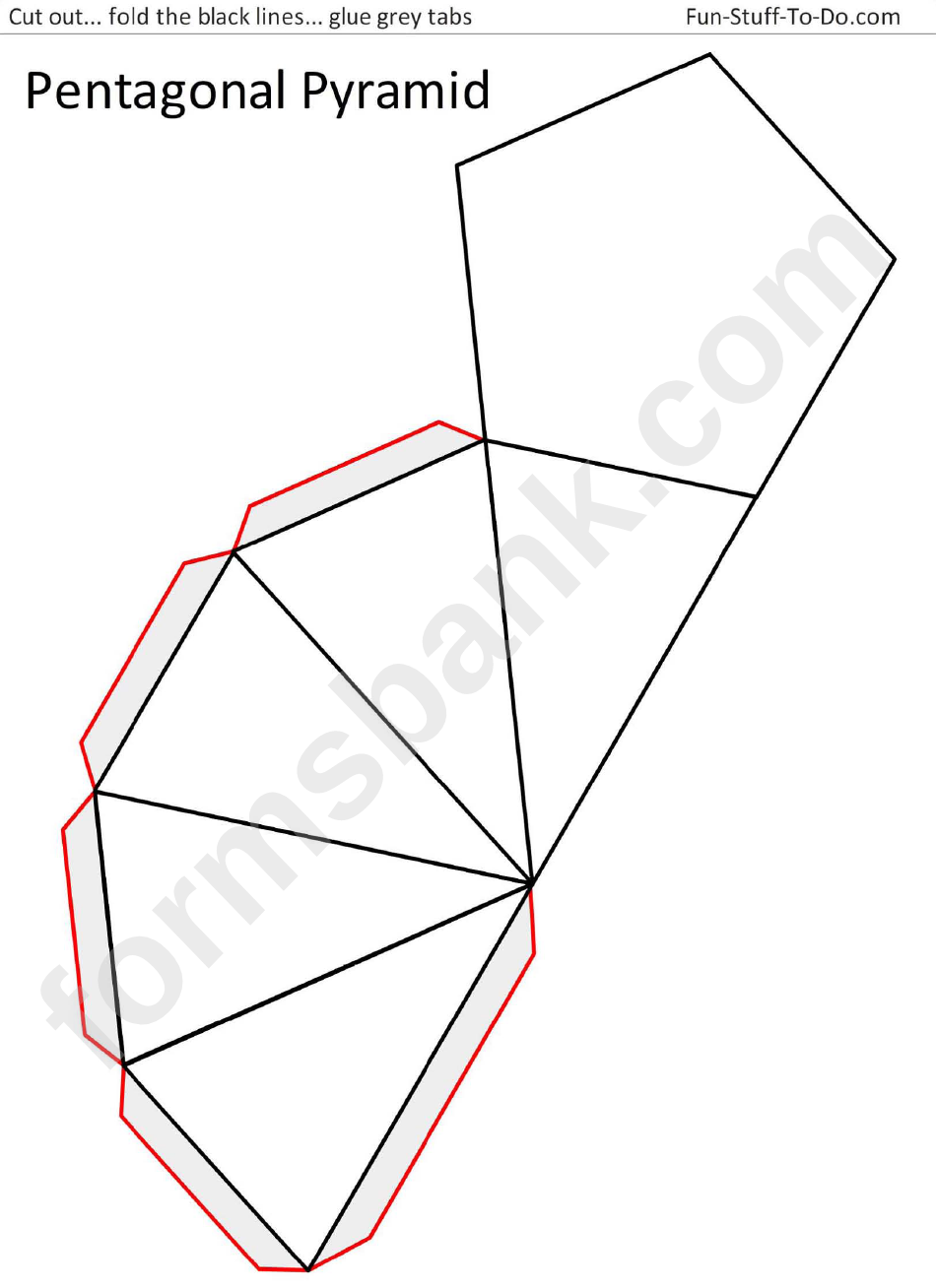 Pentagonal Pyramid Template printable pdf download