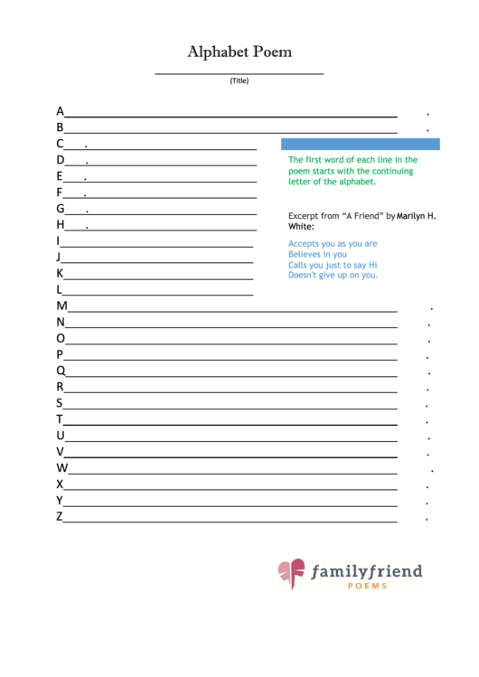 Abc Poem Template Printable Pdf Download