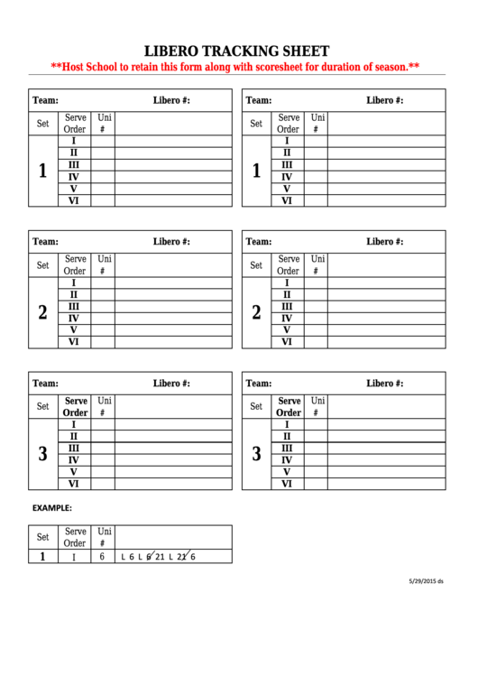 Top 8 Libero Tracking Sheets Free To Download In PDF Format