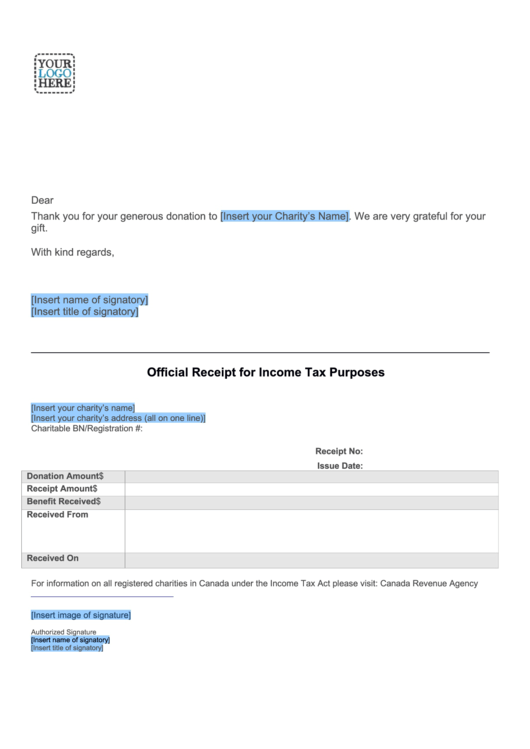 Fillable Official Receipt For Income Tax Purposes Form Printable Pdf 