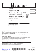 Edexcel Gcse Mathematics (Linear) - Transformation Of Curves printable ...
