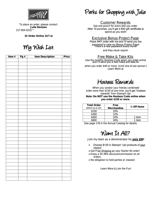 My Wish List Template printable pdf download