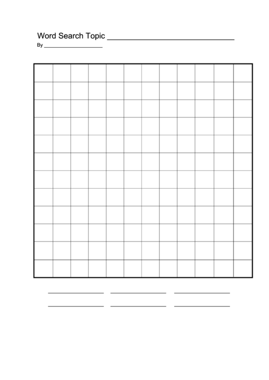 Blank Word Search Puzzle Template printable pdf download