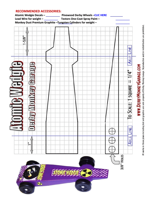 Pinewood Derby Atomic Wedgie Car Template Printable Pdf Download