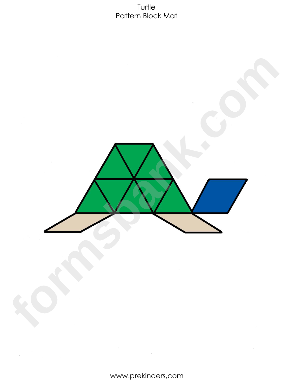 Turtle Pattern Block Mat Template printable pdf download