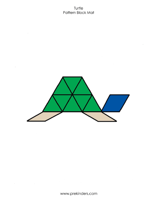 Turtle Pattern Block Mat Template printable pdf download