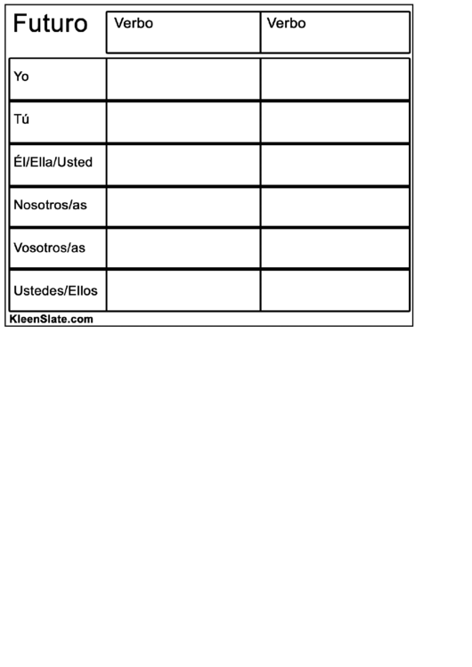 Futuro Verbo Spanish Work Sheets printable pdf download