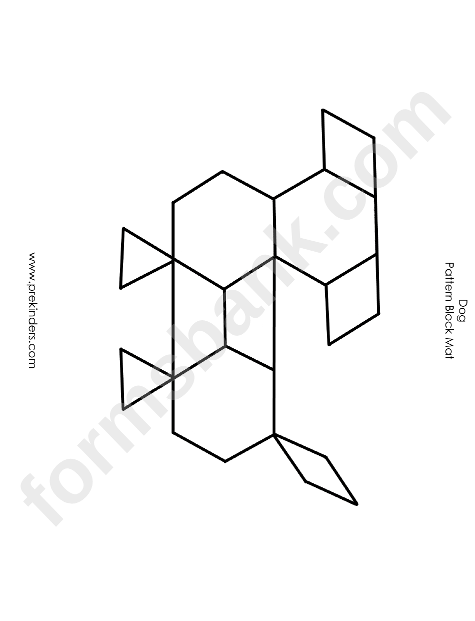 Dog Pattern Block Mat Template printable pdf download