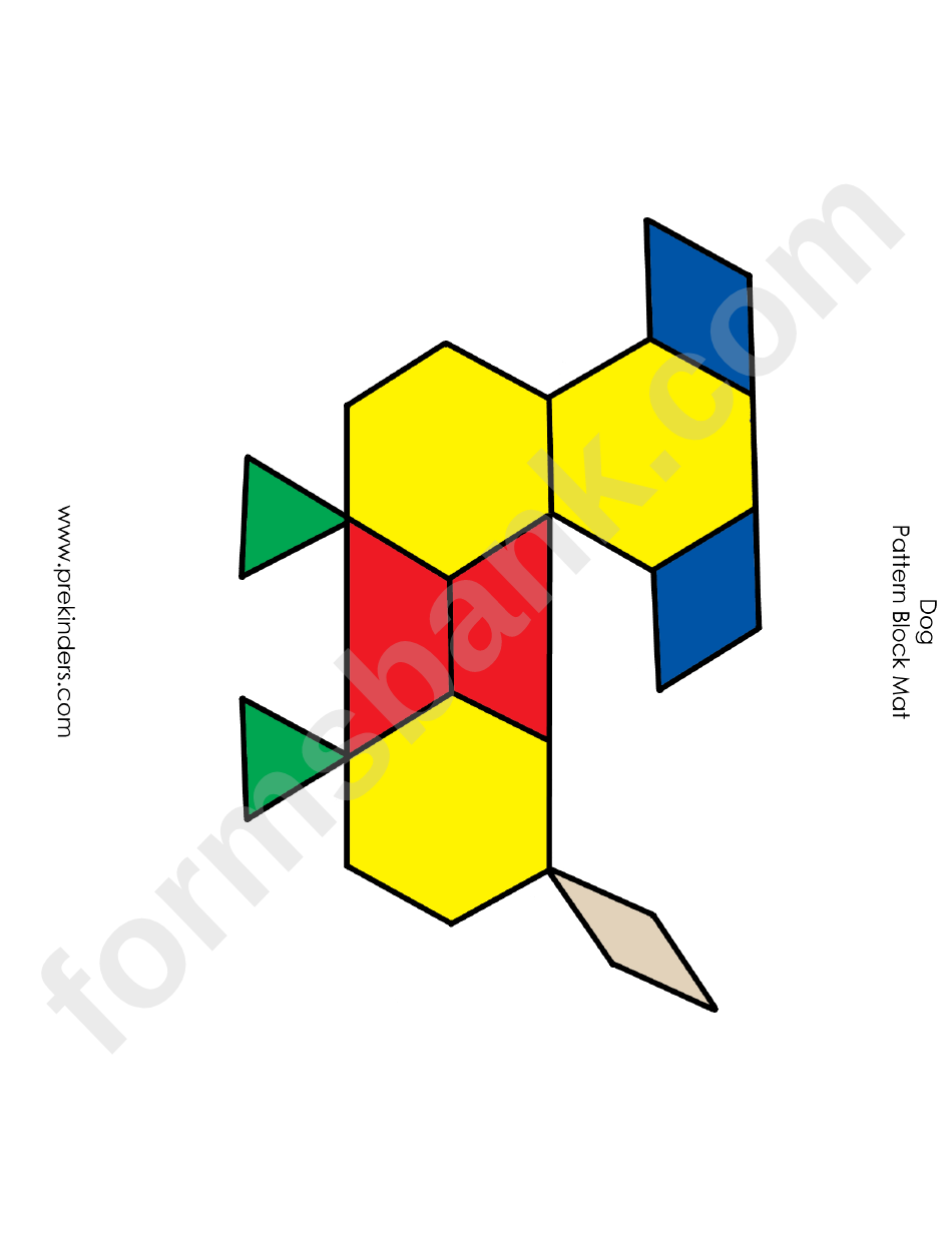 Dog Pattern Block Mat Template printable pdf download