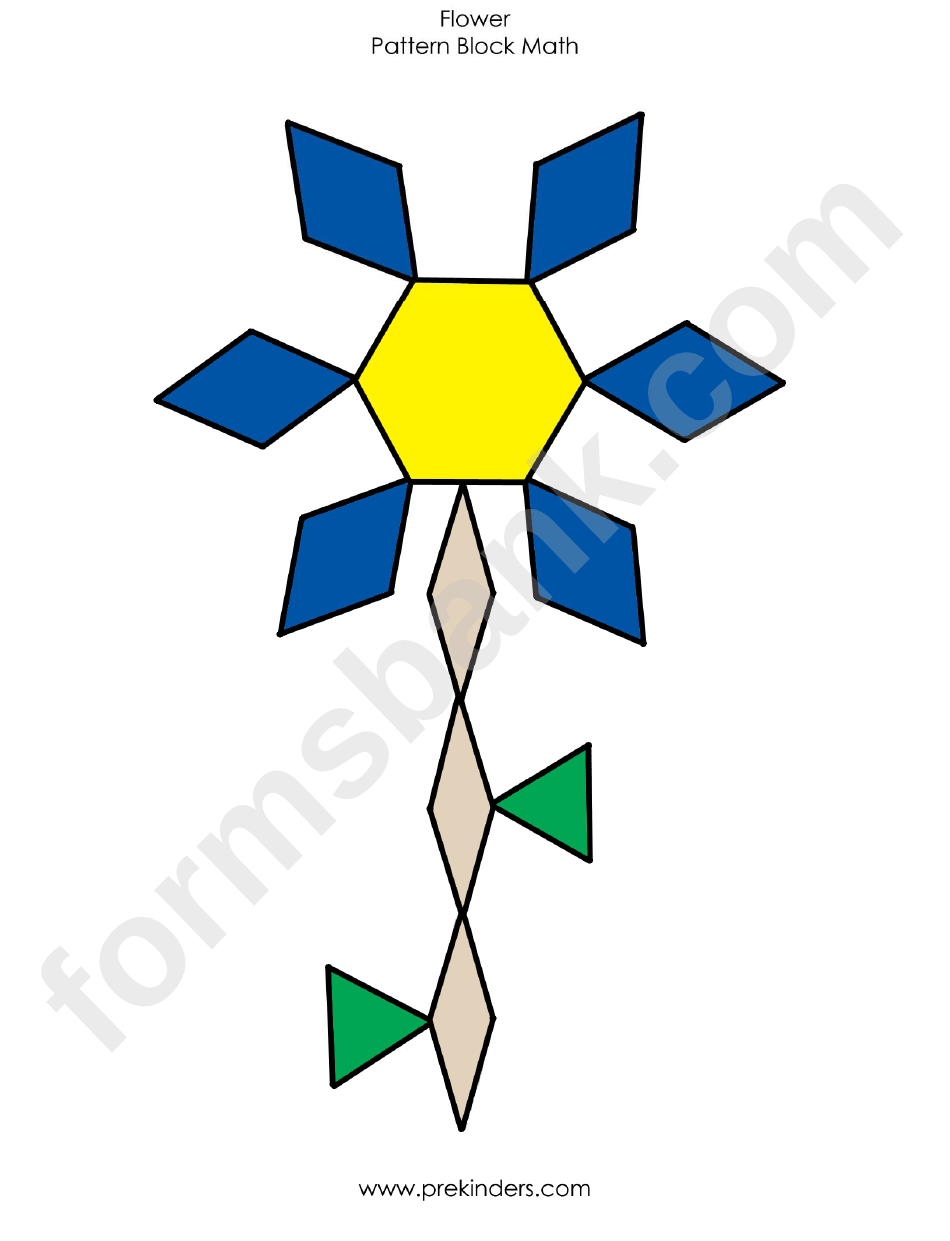 Color Flower Pattern Block Template printable pdf download