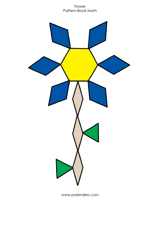 Color Flower Pattern Block Template printable pdf download