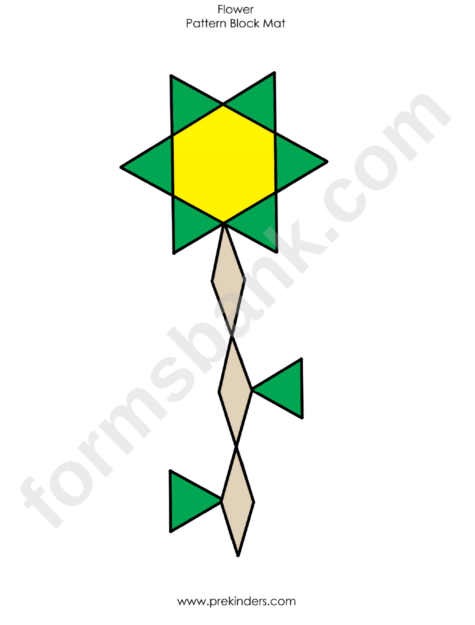 Color Flower Pattern Block Template printable pdf download