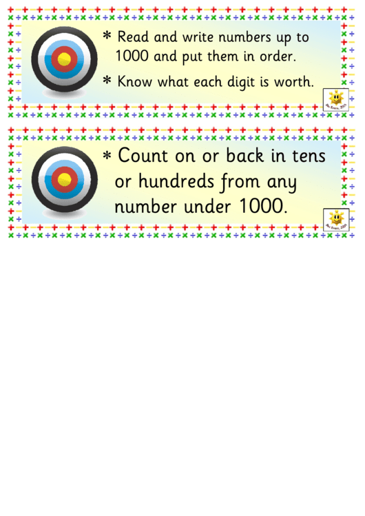 Year 3 Maths Targets Achievement Handout Sticker Template Printable Pdf
