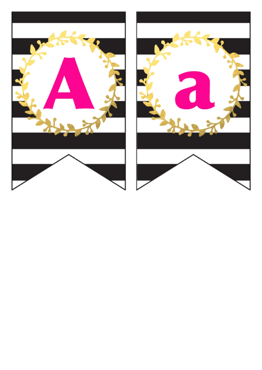 Aa Pennant Banner Template printable pdf download