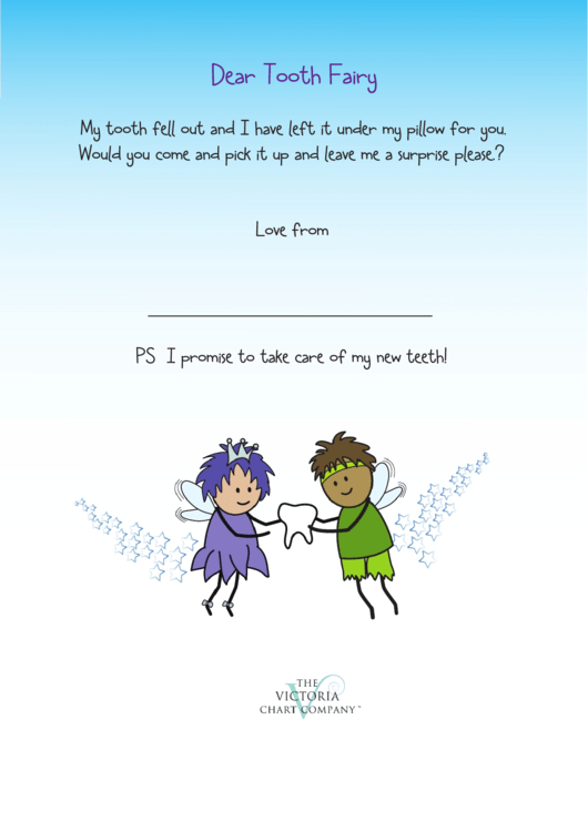 Tooth Fairy Letter Template Printable Pdf Download
