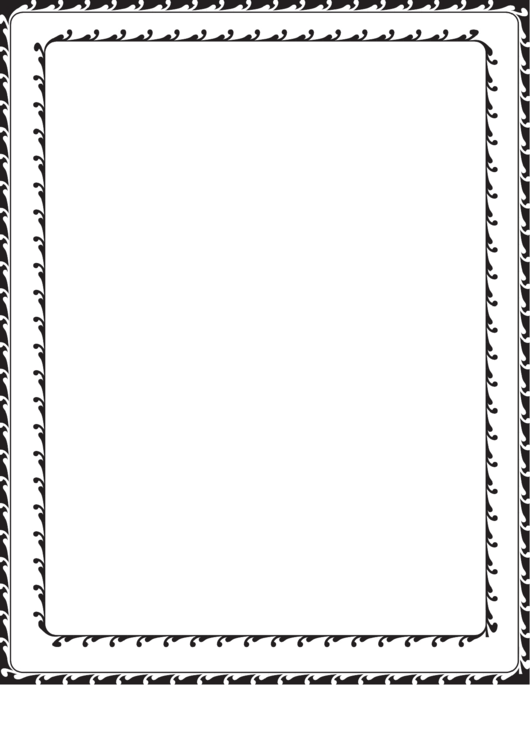 Decorated Black And White Border printable pdf download