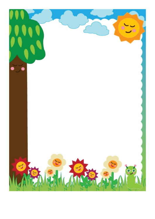 Flowers Worm Border printable pdf download