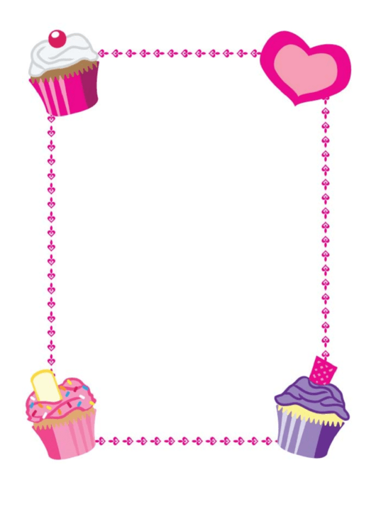 Corner Cupcakes Border printable pdf download