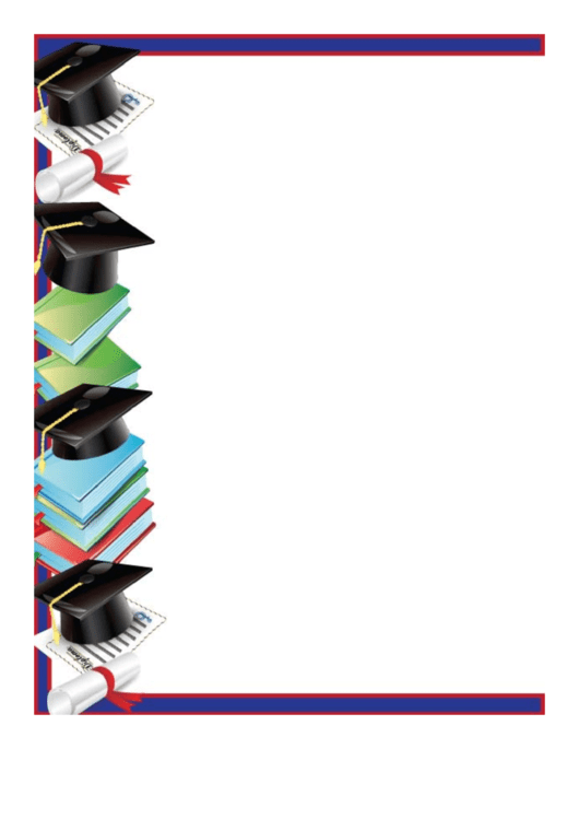 Mortarboards Diplomas Border printable pdf download