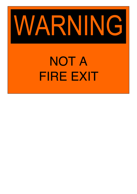 Warning Not Fire Exit printable pdf download