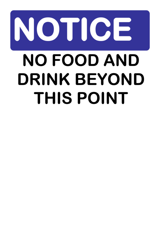 Notice No Food And Drink printable pdf download