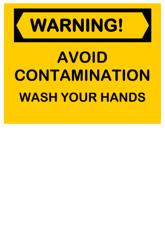 Warning Avoid Contamination printable pdf download